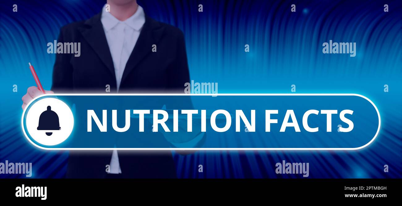 Text caption presenting Nutrition Facts, Conceptual photo detailed ...