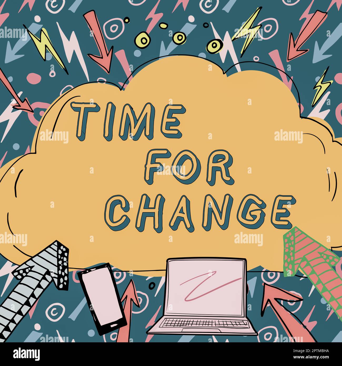 Conceptual caption Time For Change, Business concept Transition Grow ...