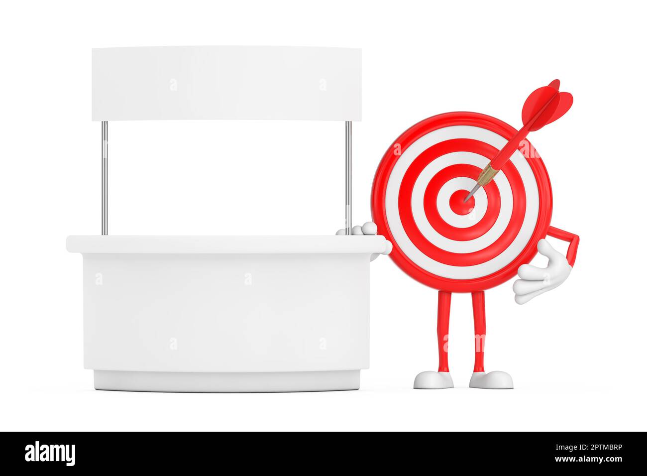 Archery Target and Dart in Center Cartoon Person Character Mascot near ...