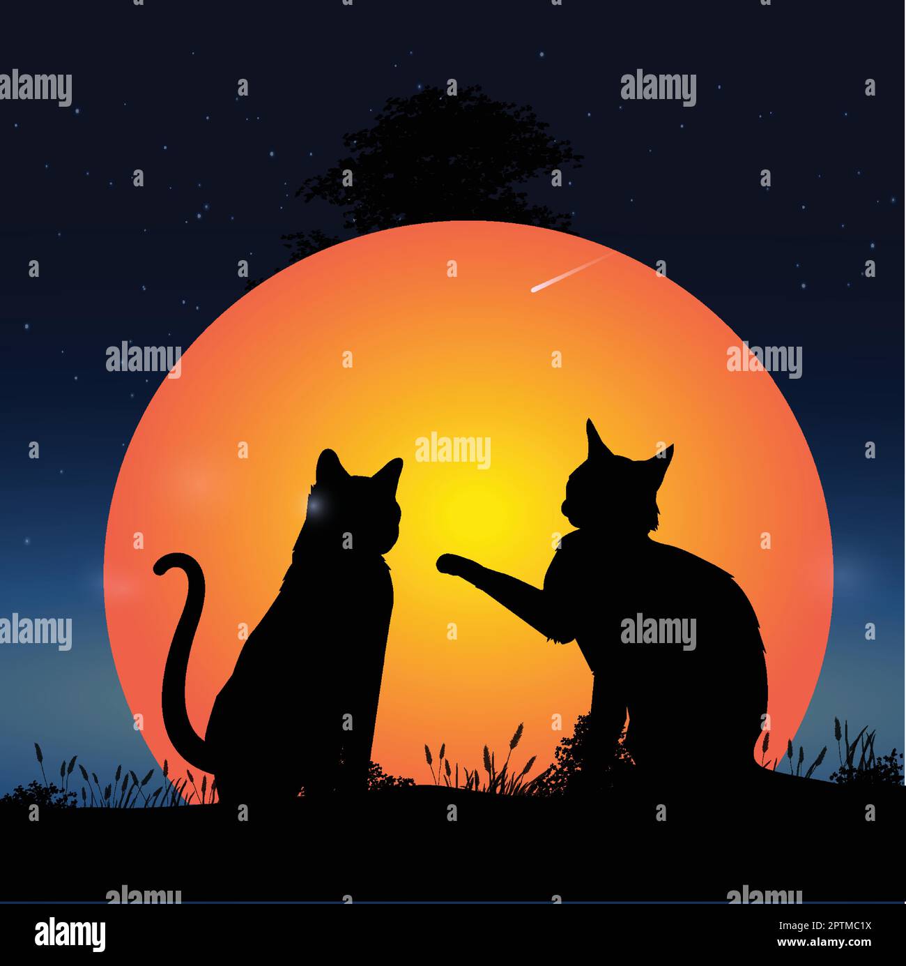 Kitten meadow Stock Vector Images - Alamy