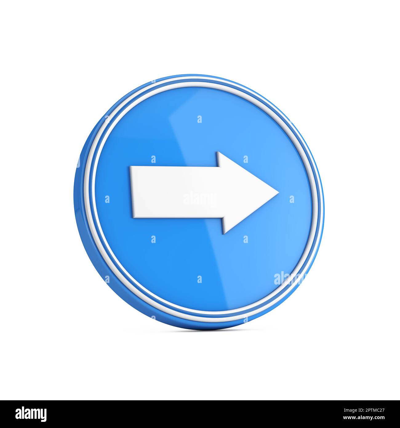 Right Direction Arrow Icon in Blue Circle Button on a white background ...