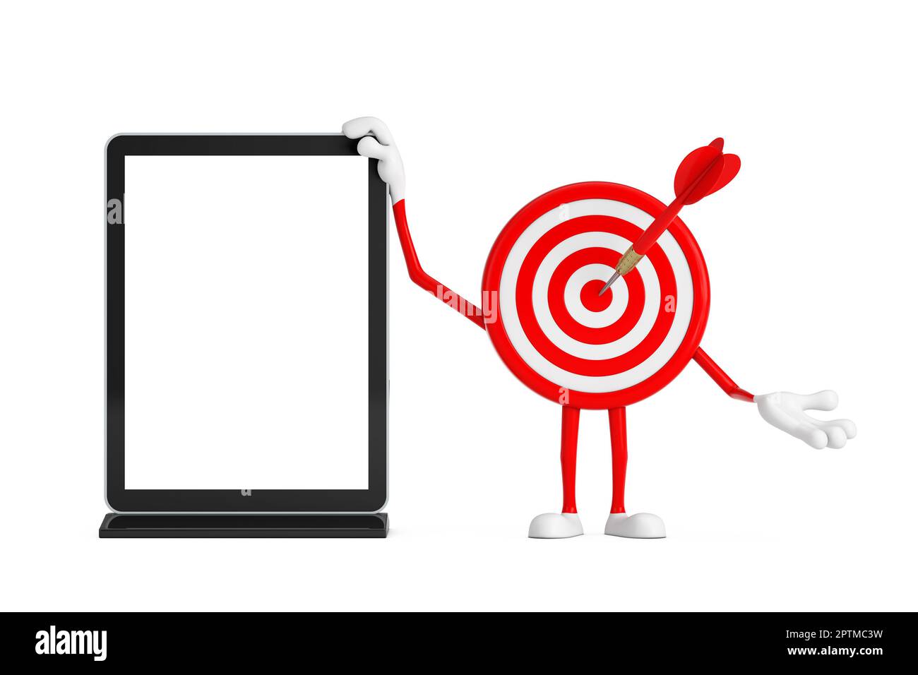 Archery Target and Dart in Center Cartoon Person Character Mascot with ...