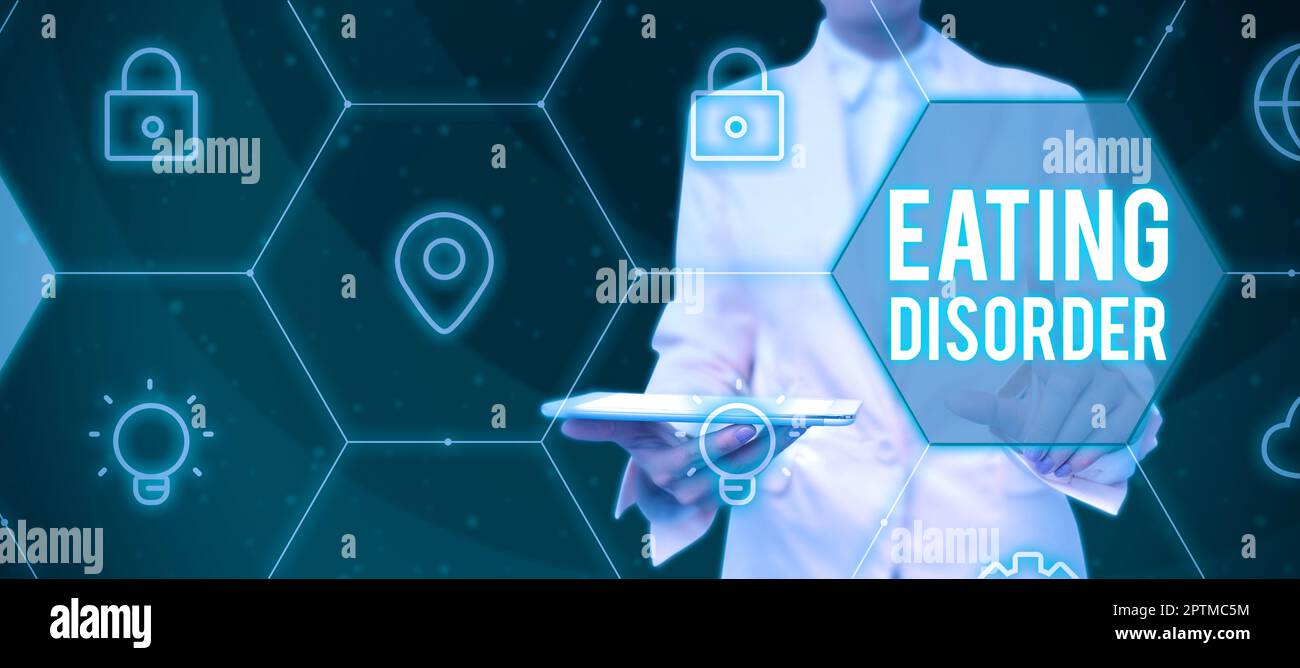 Hand writing sign Eating Disorder, Word Written on illnesses that are ...