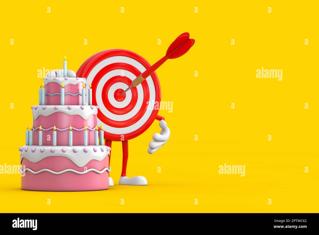 Archery Target and Dart in Center Cartoon Person Character Mascot with ...