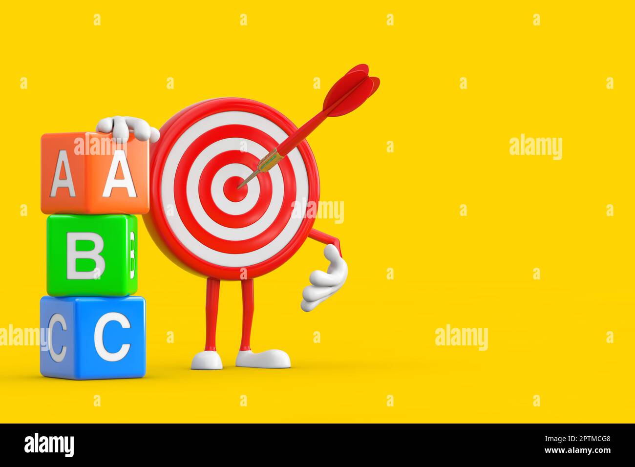 Archery Target and Dart in Center Cartoon Person Character Mascot ...