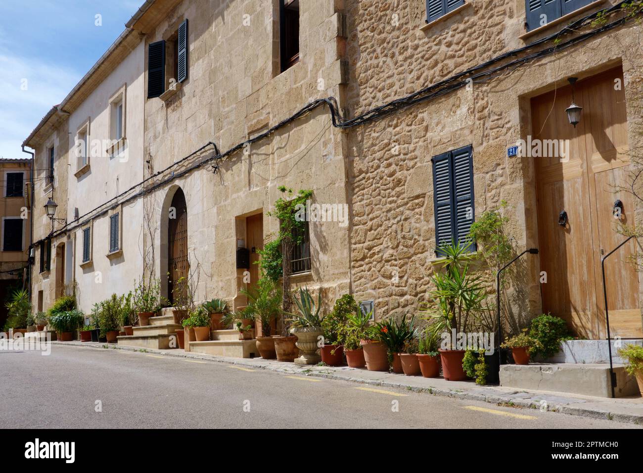Alcudia, Mallorca, Spain - 31,March,2023, Street in Old medieval ...