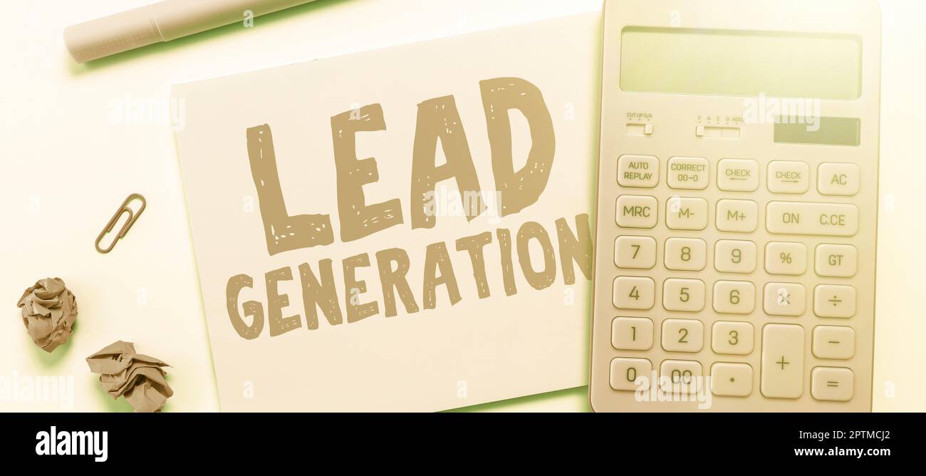 Writing displaying text Lead Generation, Business overview process of ...