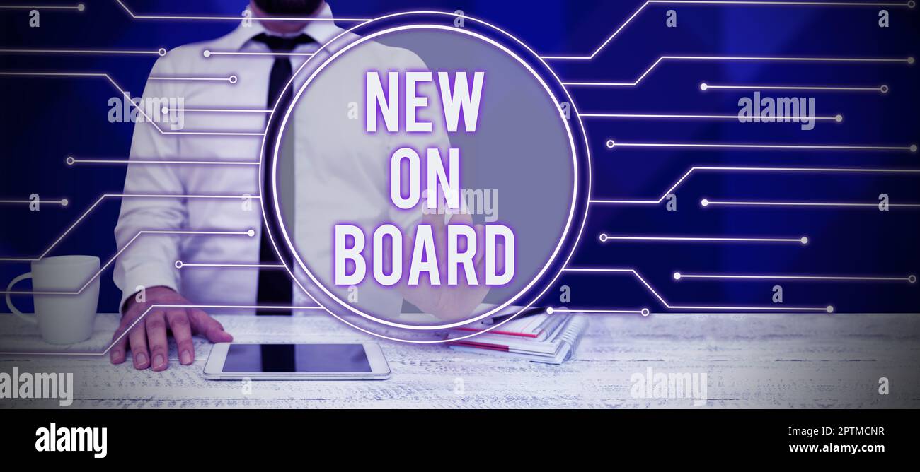 Handwriting text New On Board, Business concept Welcome to the team ...