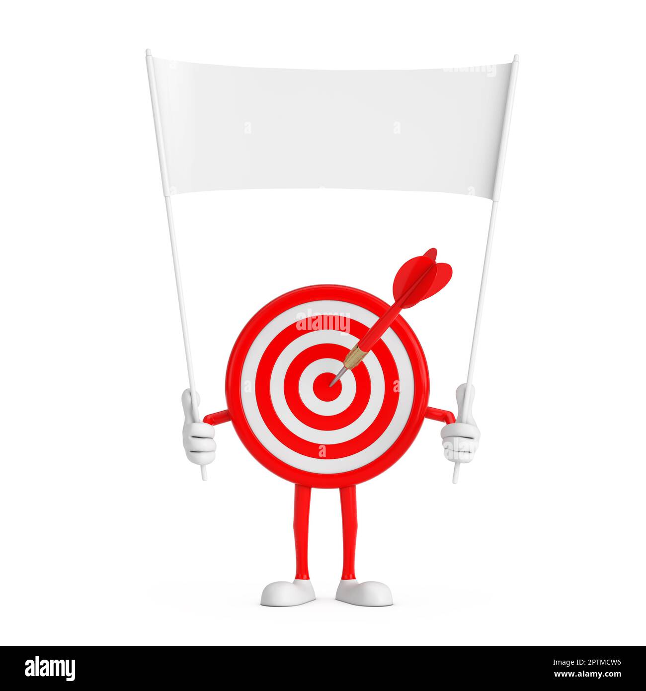 Archery Target and Dart in Center Cartoon Person Character Mascot and ...