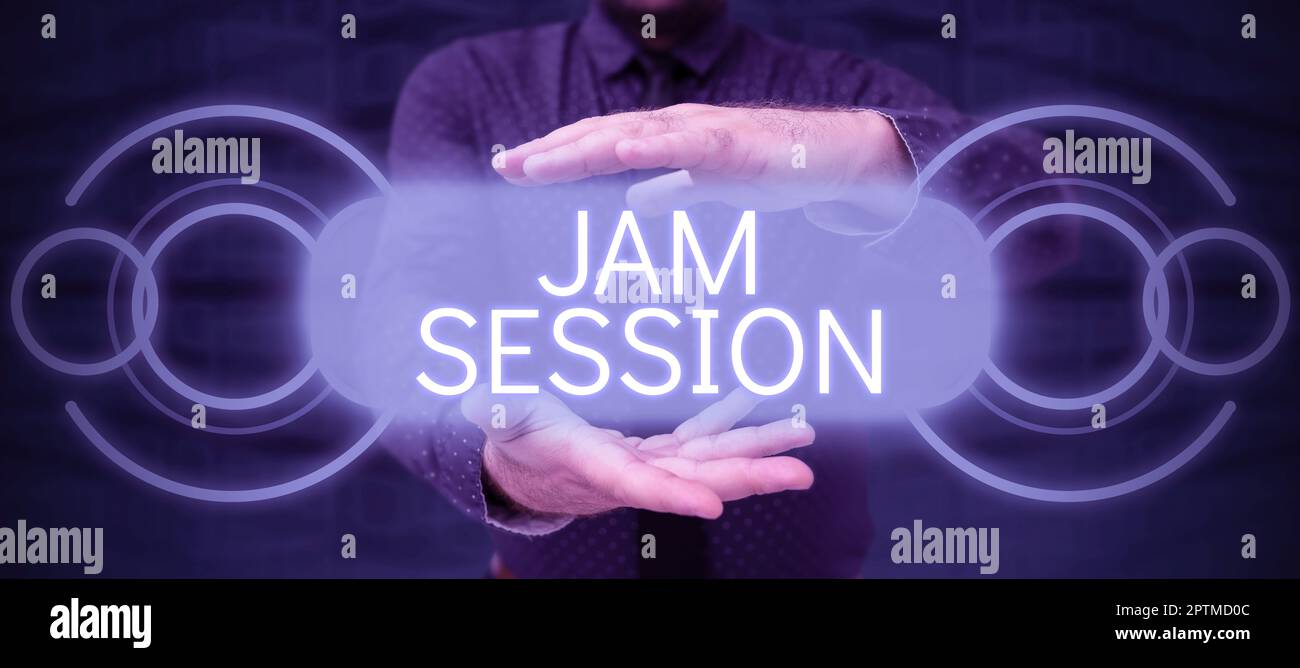 Text caption presenting Jam Session, Business idea impromptu ...