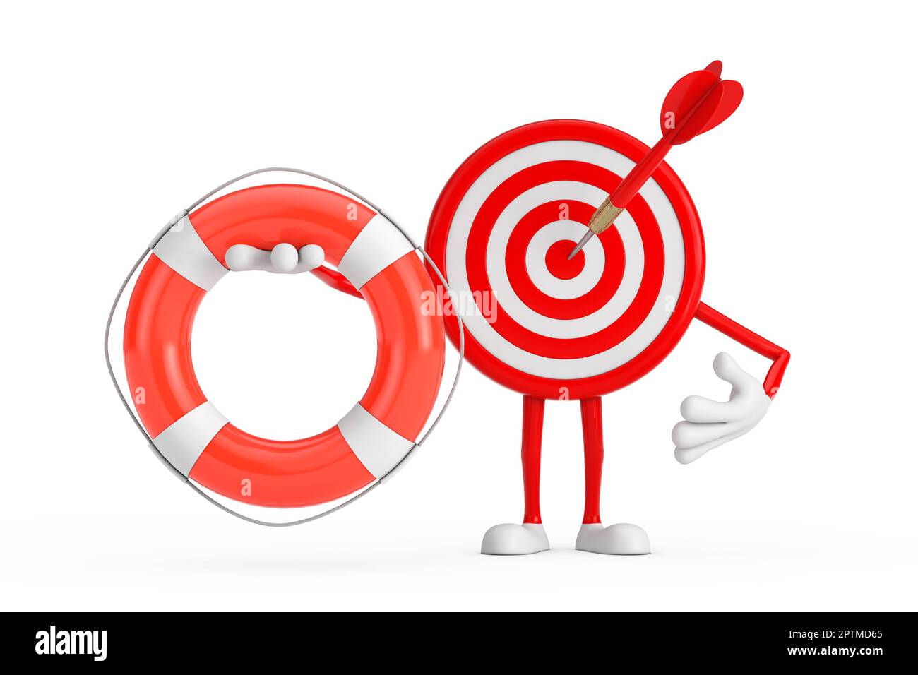 Archery Target and Dart in Center Cartoon Person Character Mascot with ...