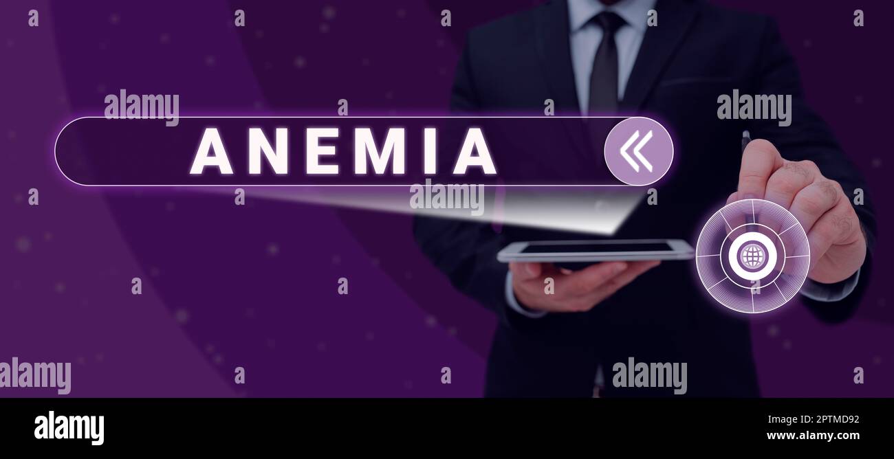 Conceptual display Anemia, Business approach condition where there ...