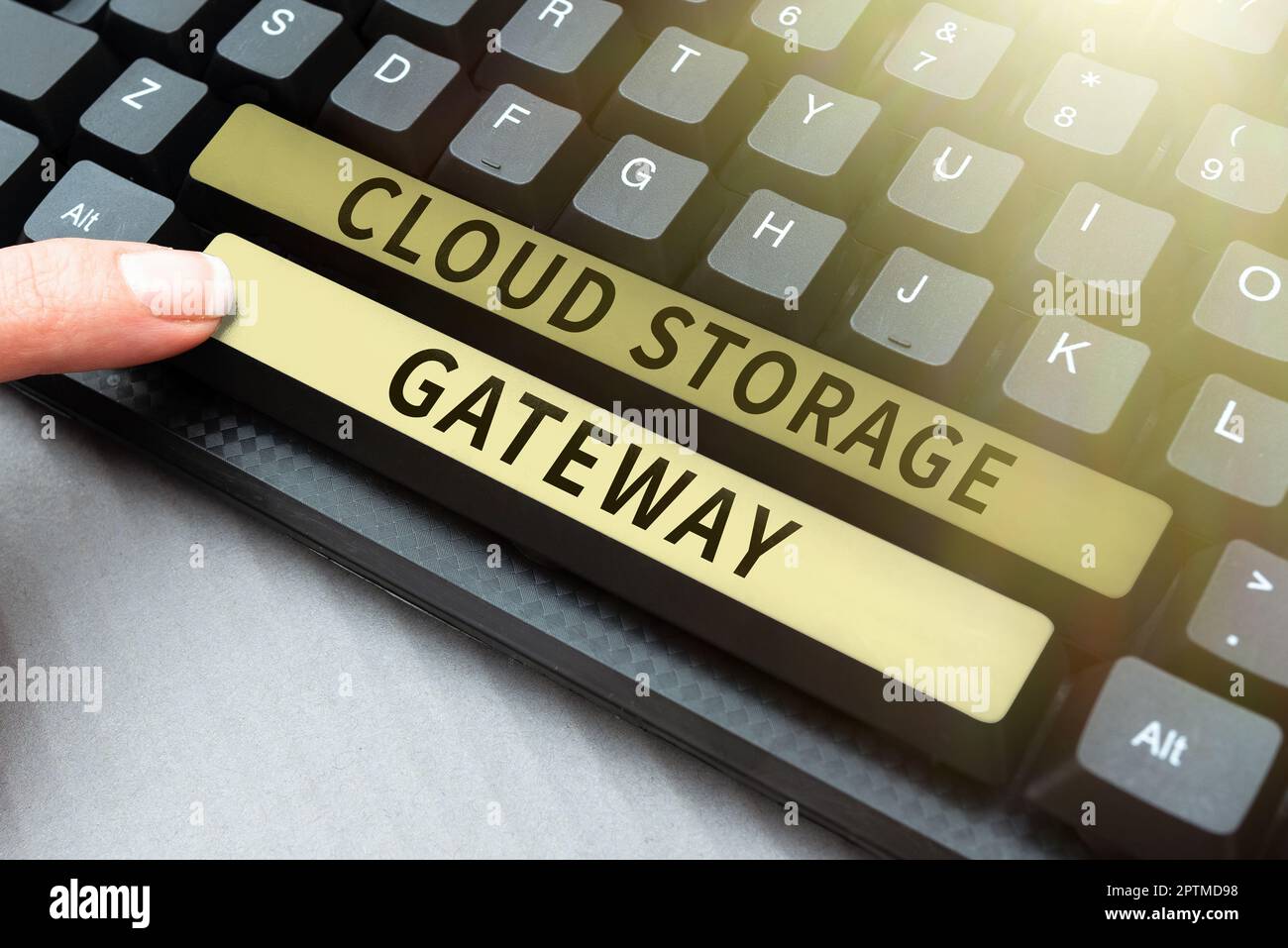 Text sign showing Cloud Storage Gateway, Word Written on Server which resides at the customer ...