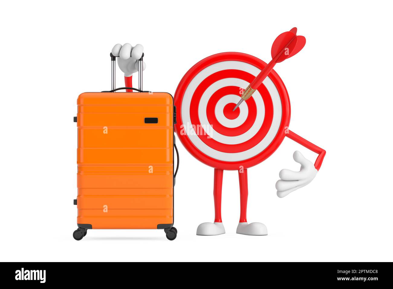 Archery Target and Dart in Center Cartoon Person Character Mascot with ...