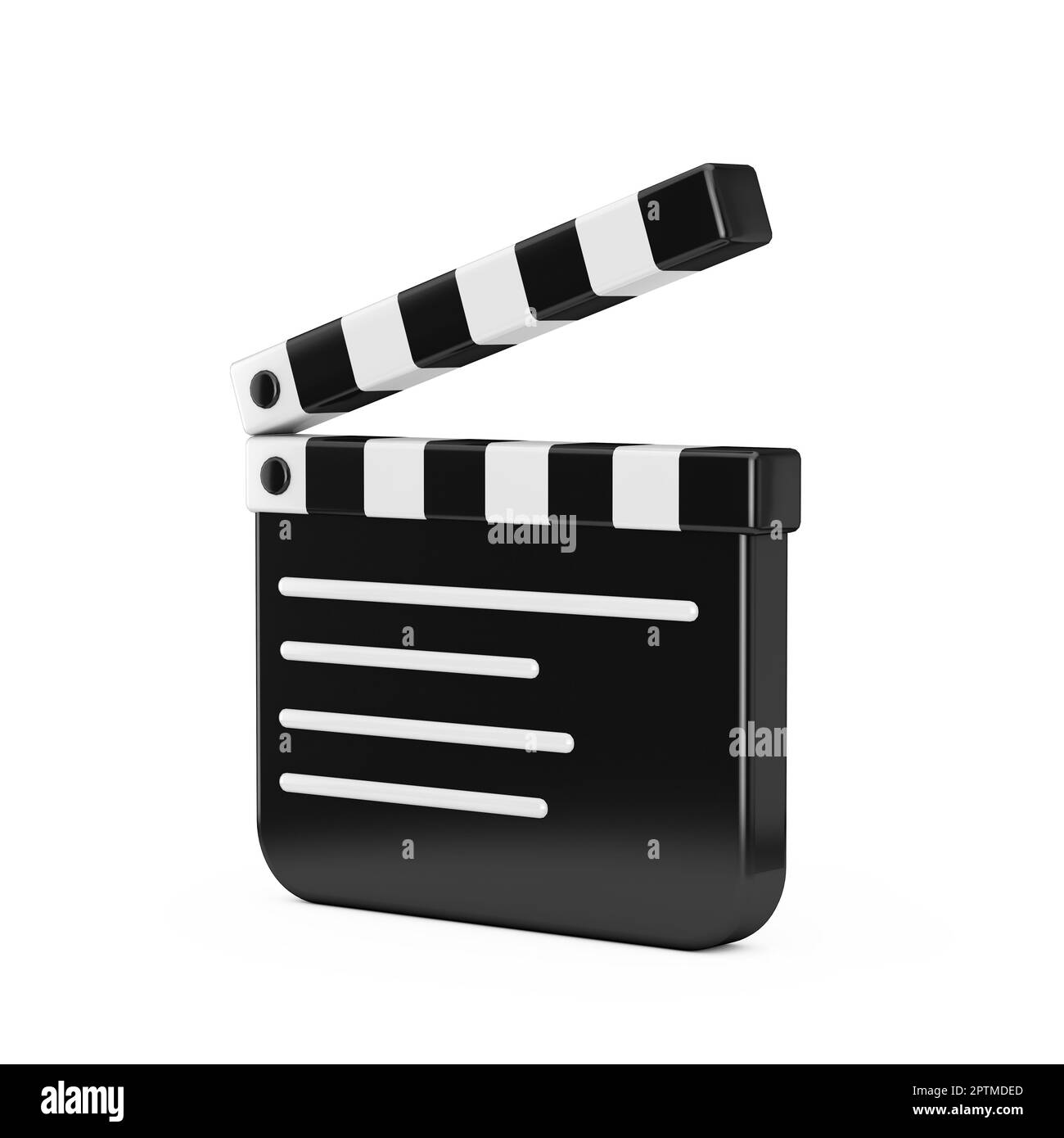 Cartoon Movie Clapper Board Icon on a white background. 3d Rendering ...