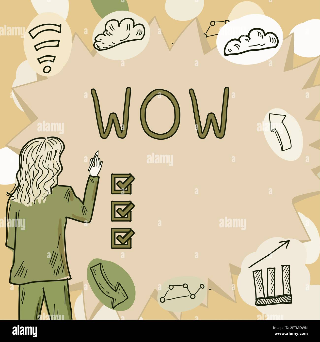 Writing displaying text Wow, Business showcase Expressing astonishment ...