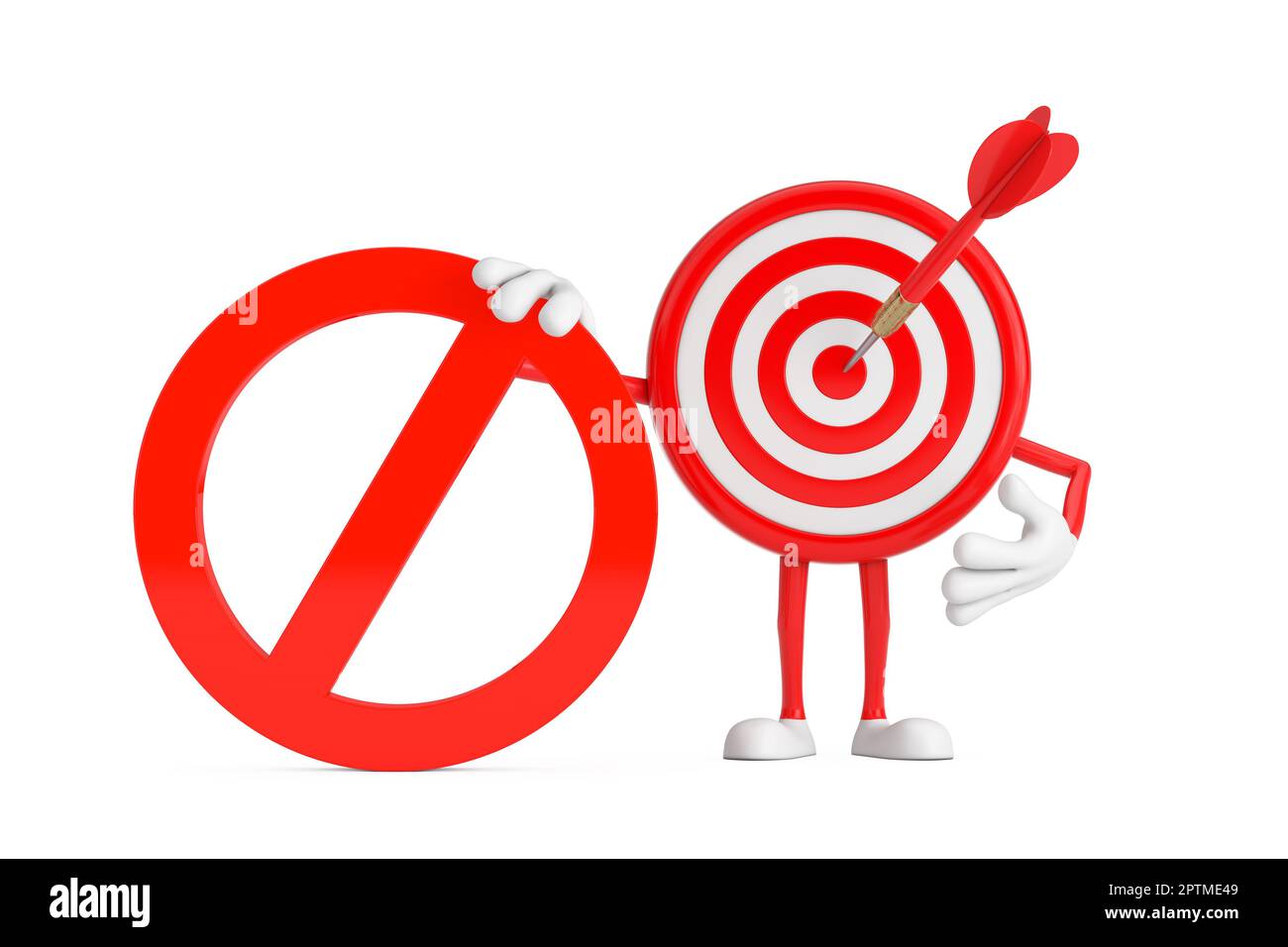 Archery Target and Dart in Center Cartoon Person Character Mascot with ...