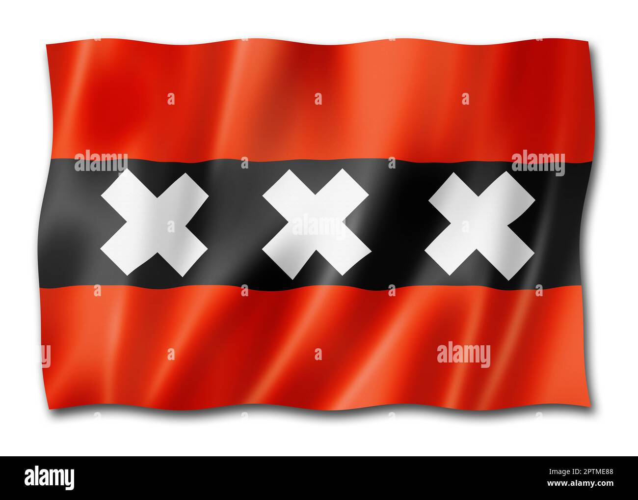 Amsterdam city waving flag, Netherlands. 3D illustration Stock Photo - Alamy