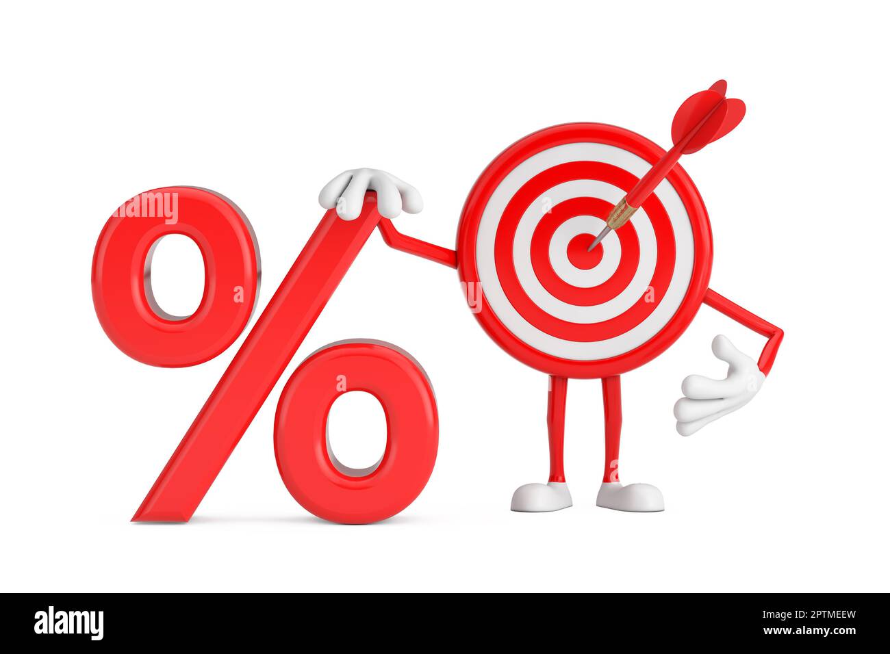 Archery Target and Dart in Center Cartoon Person Character Mascot with ...