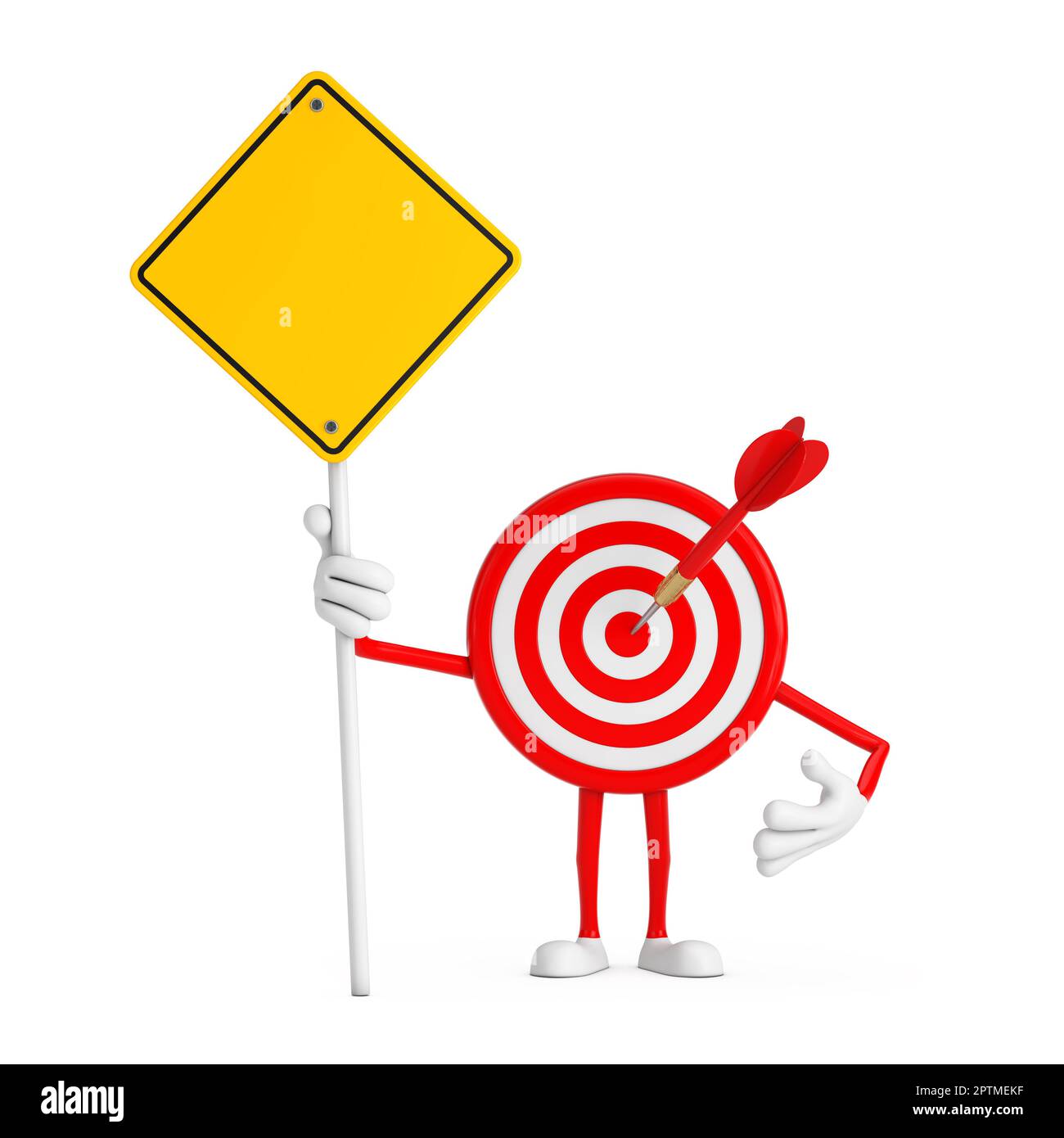 Archery Target and Dart in Center Cartoon Person Character Mascot and ...