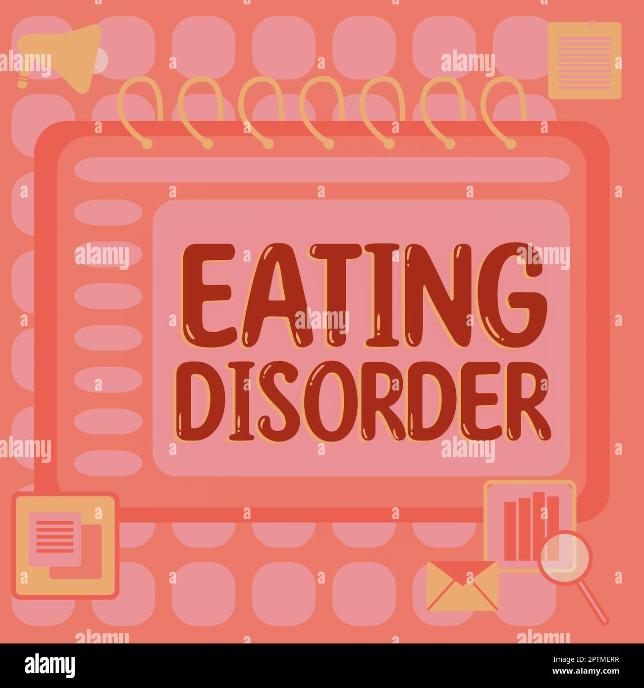 Text caption presenting Eating Disorder, Conceptual photo illnesses ...