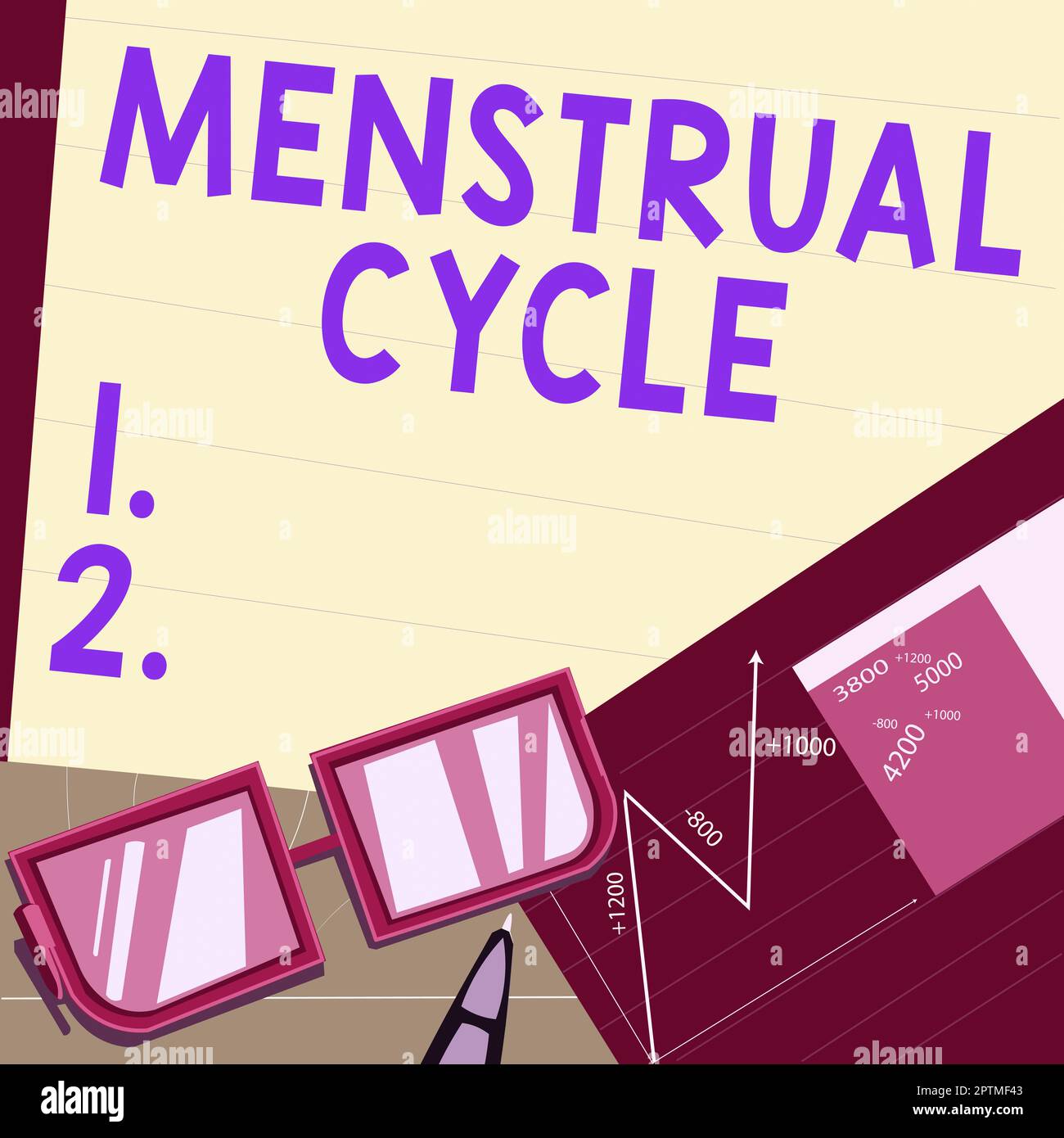 Text sign showing Menstrual Cycle, Word Written on monthly cycle of ...
