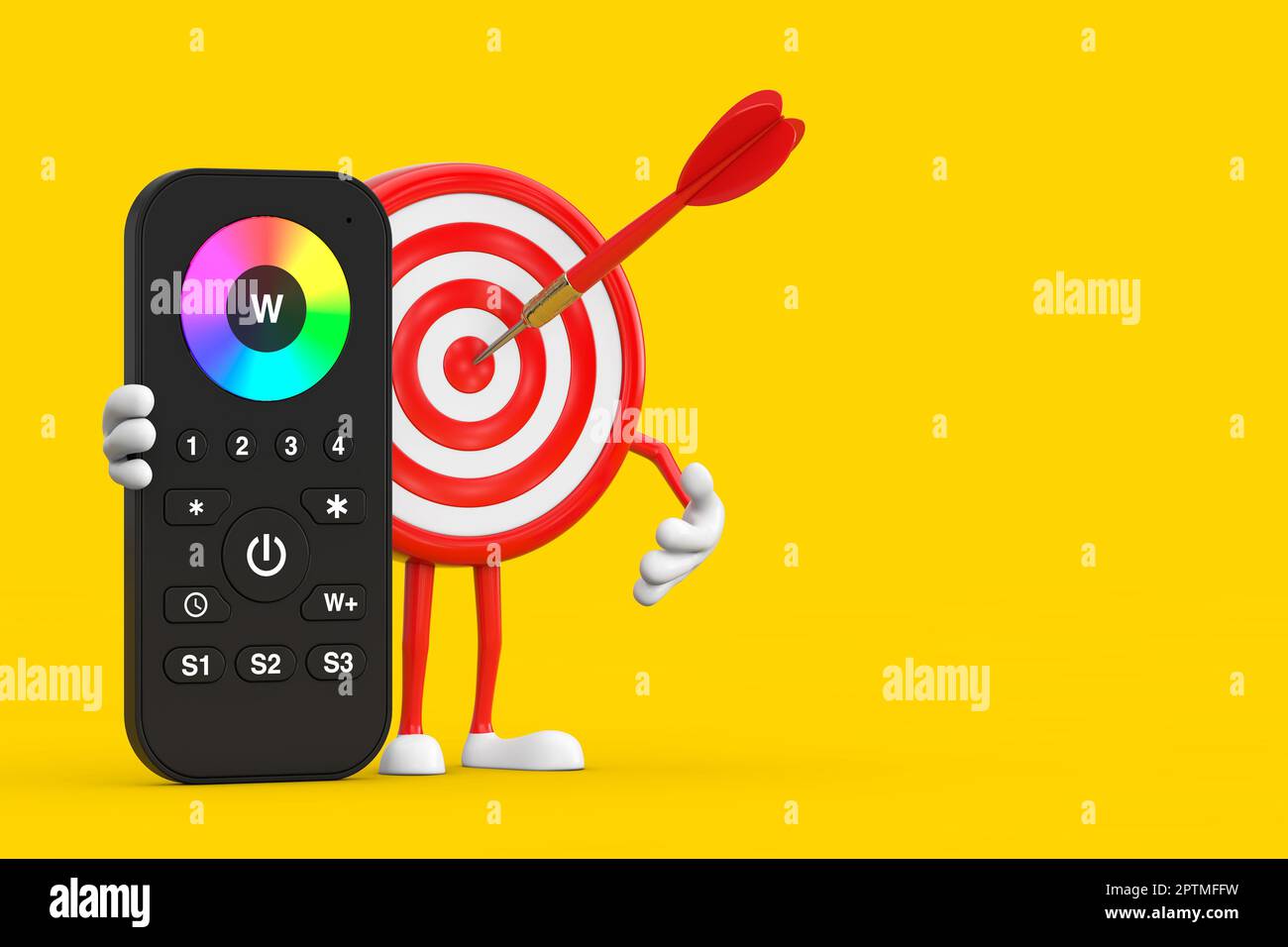 Archery Target and Dart in Center Cartoon Person Character Mascot with ...