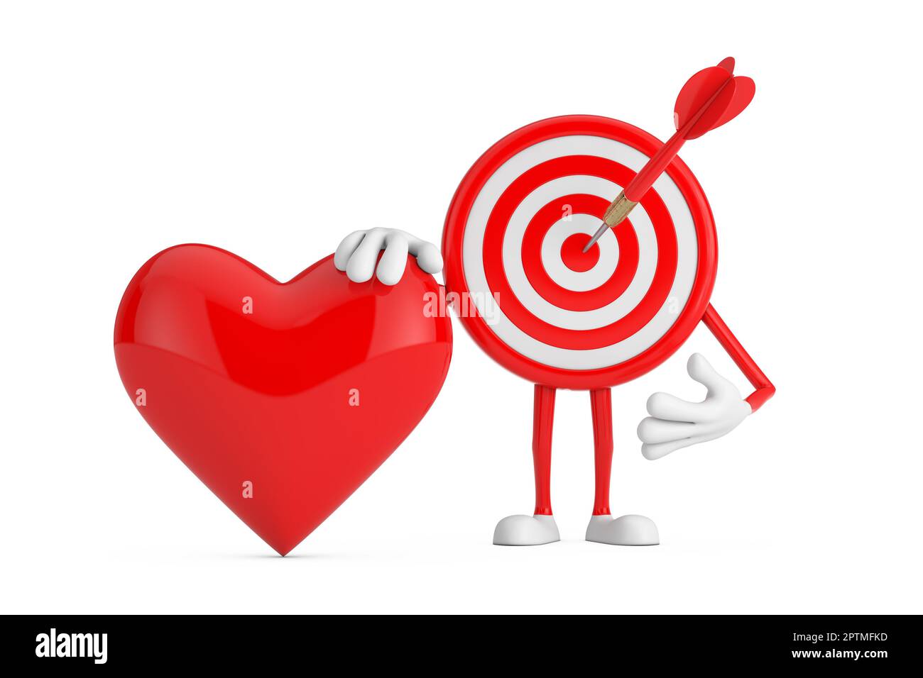 Archery Target and Dart in Center Cartoon Person Character Mascot with ...