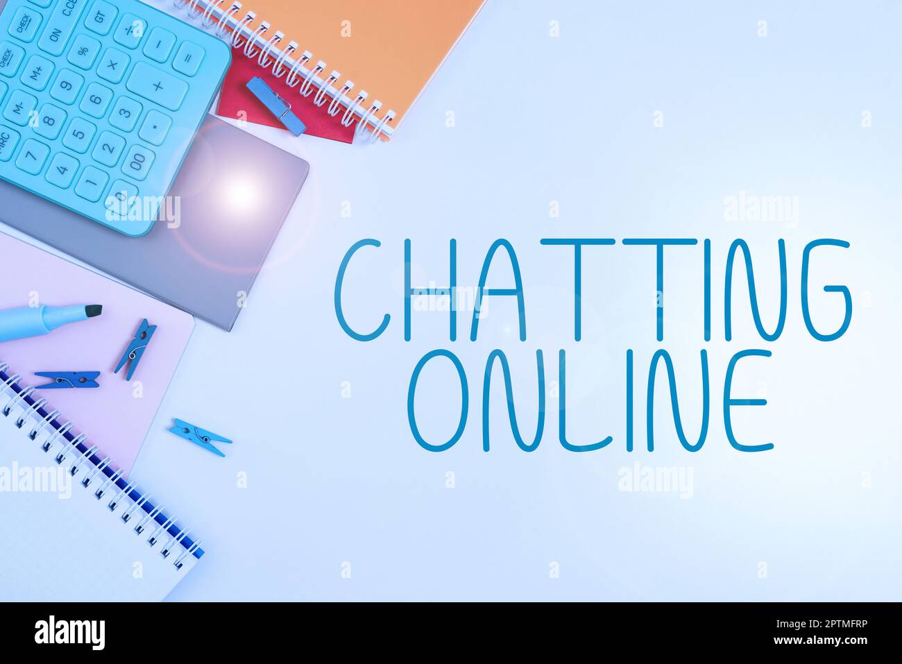 Conceptual display Chatting Online, Word Written on type of realtime ...