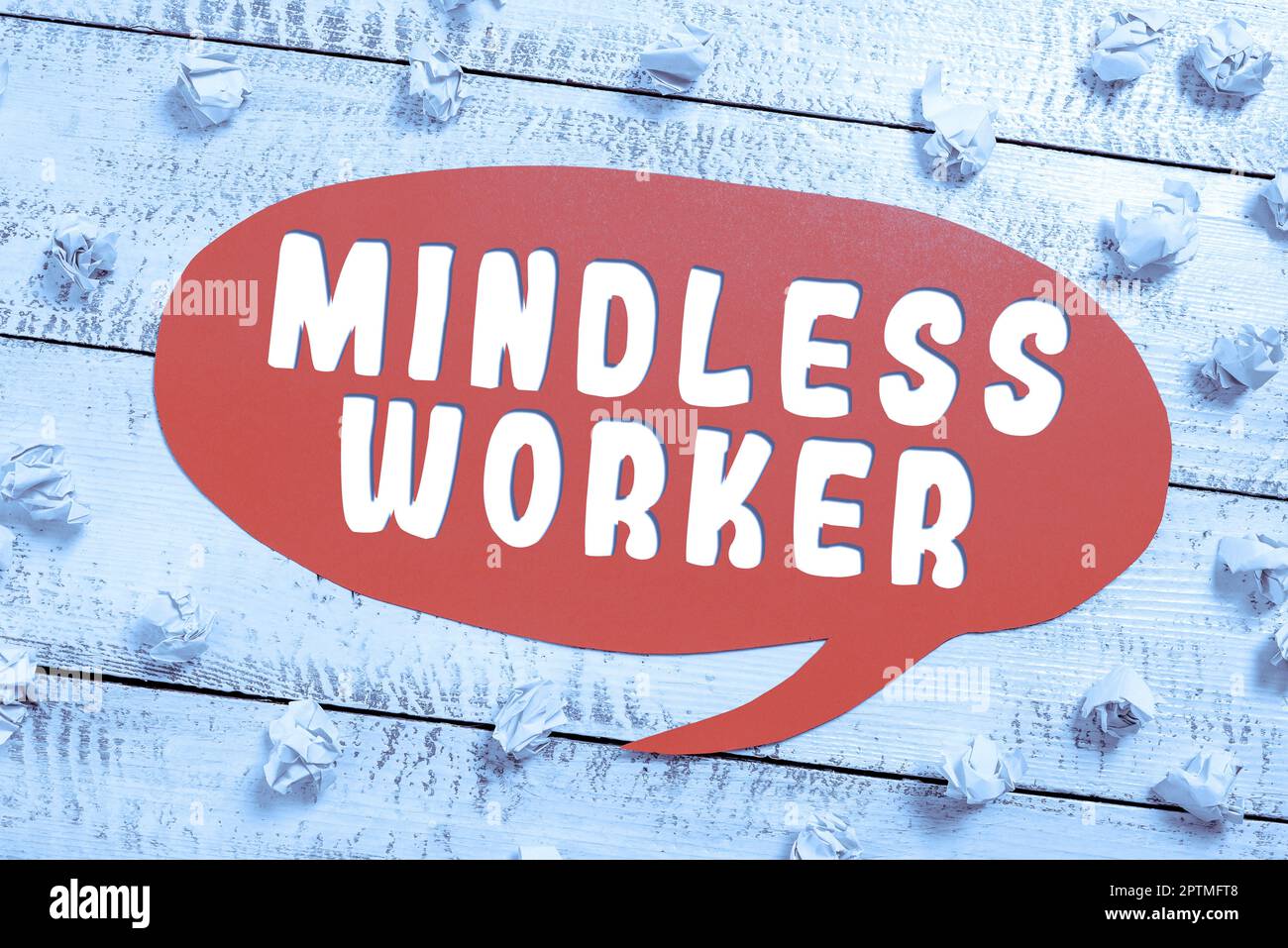 Text caption presenting Mindless Worker, Business overview Having no ...
