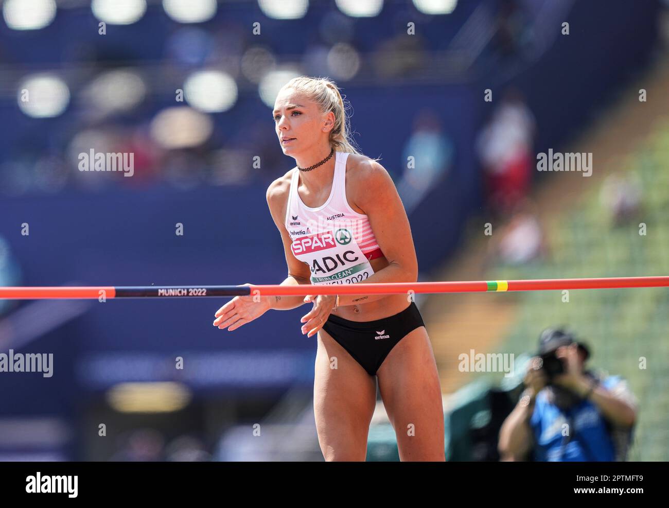 Ivona Dadic participating in the high jump of the European Athletics ...