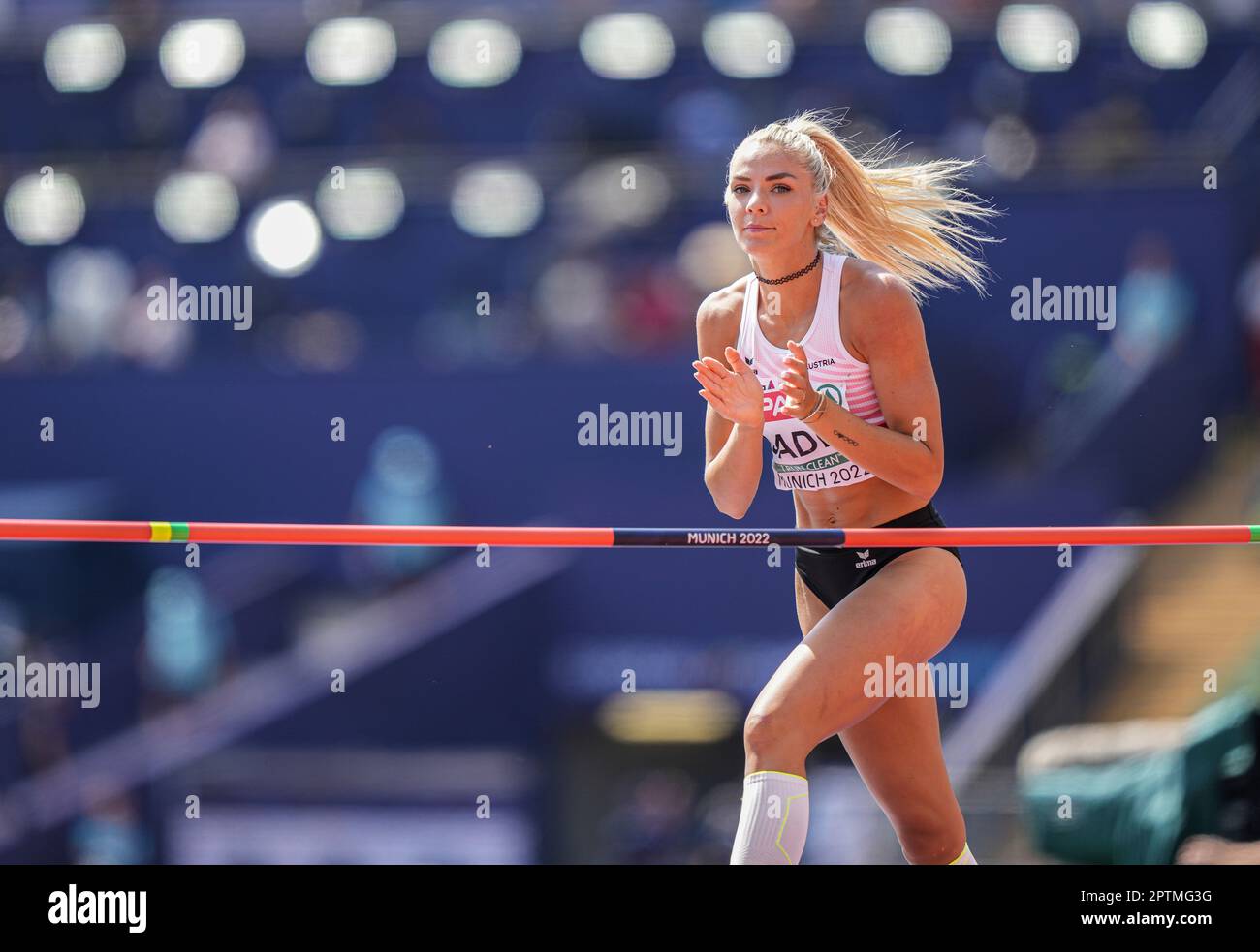 Ivona Dadic participating in the high jump of the European Athletics ...