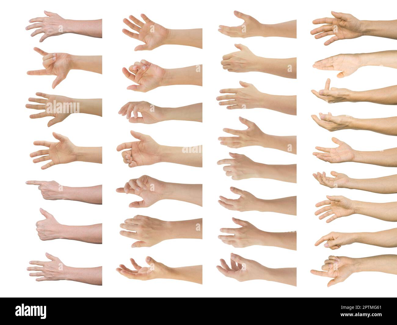 Group of Male hands gestures isolated on white background included ...