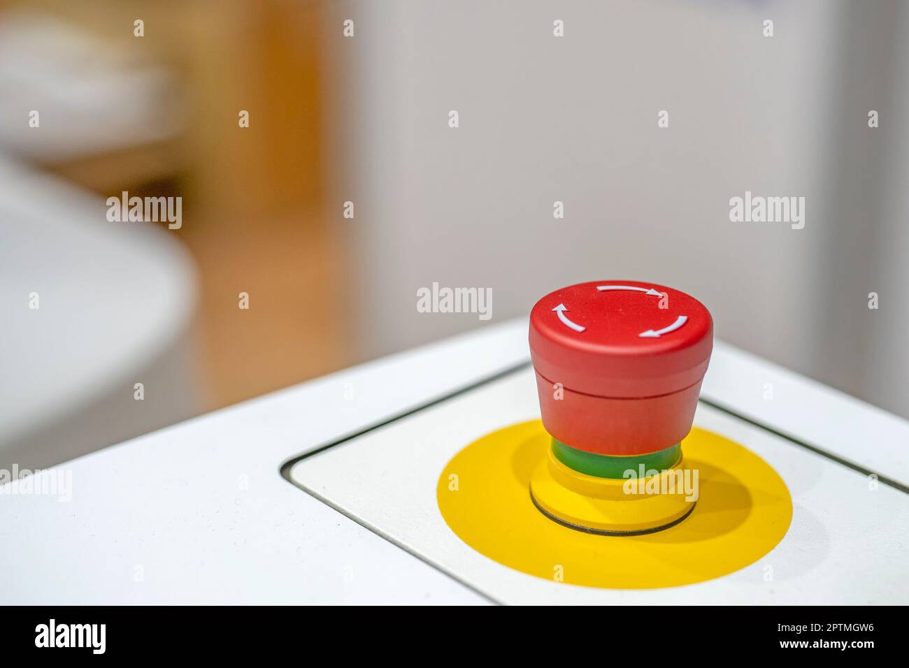 Emergency button stop red off safety control Stock Photo - Alamy