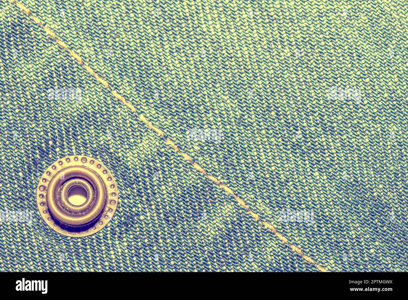 Blue jeans texture background and button and seam Stock Photo - Alamy