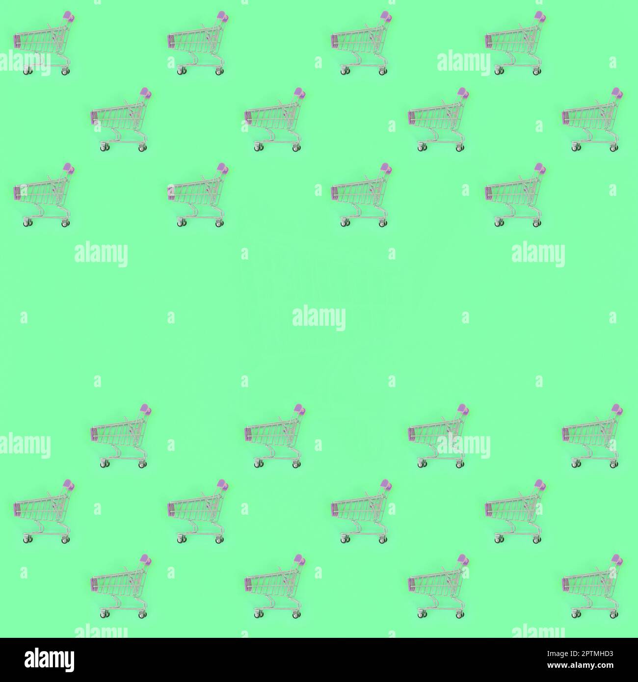 Shopping addiction, shopping lover or shopaholic concept. Many small ...