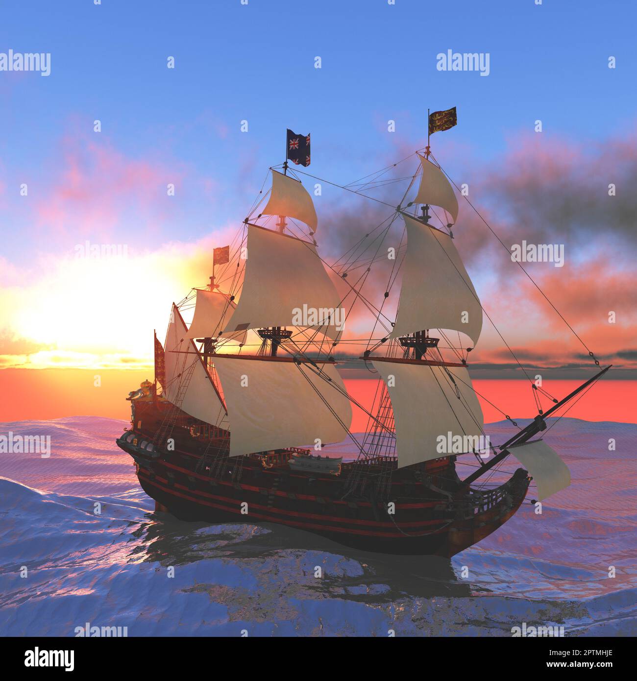 A frigate is a three masted warship that carries many guns in the 17th ...