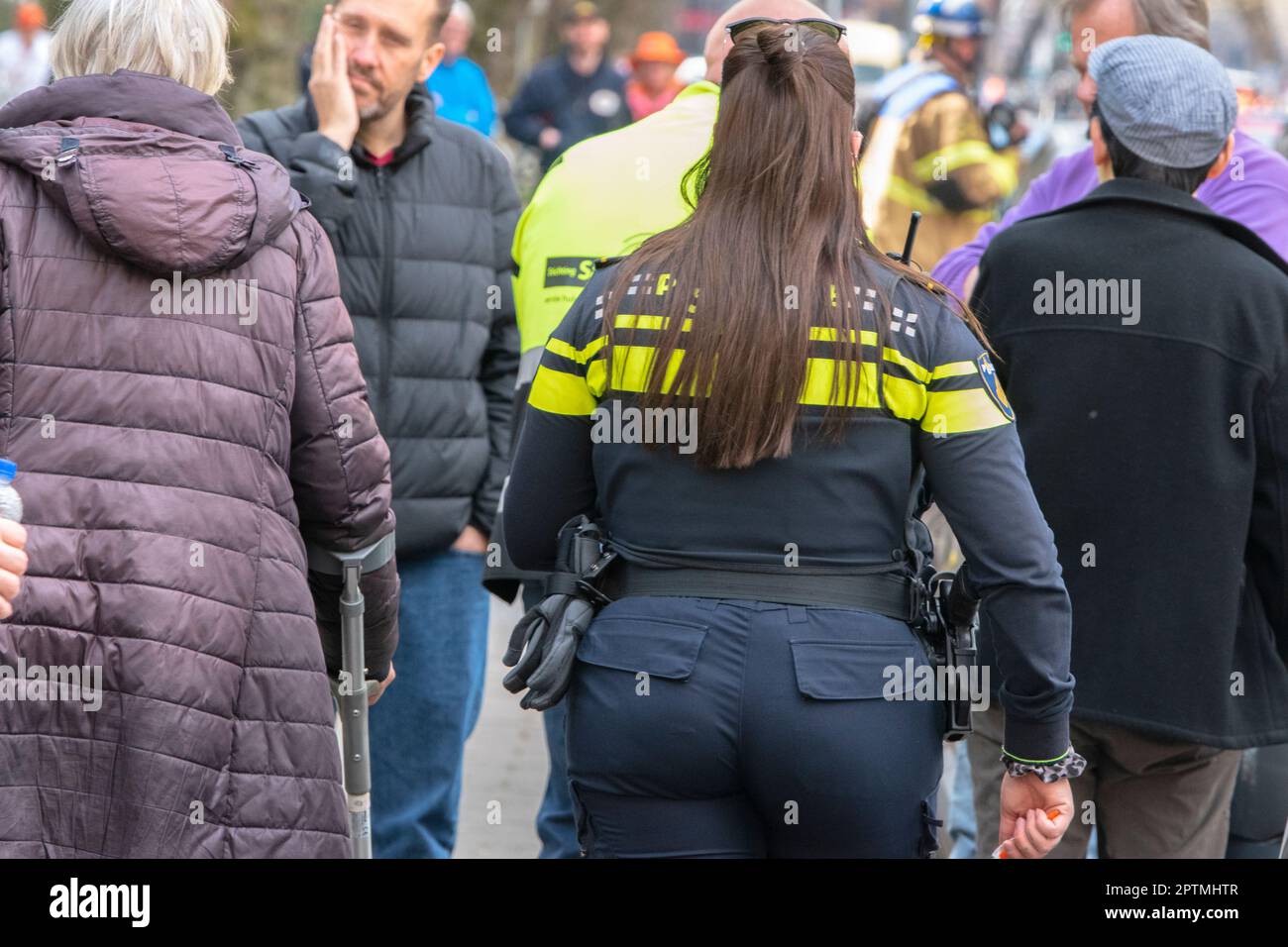 Backside Female Police Woman At Amsterdam The Netherlands 27-4-2023 ...