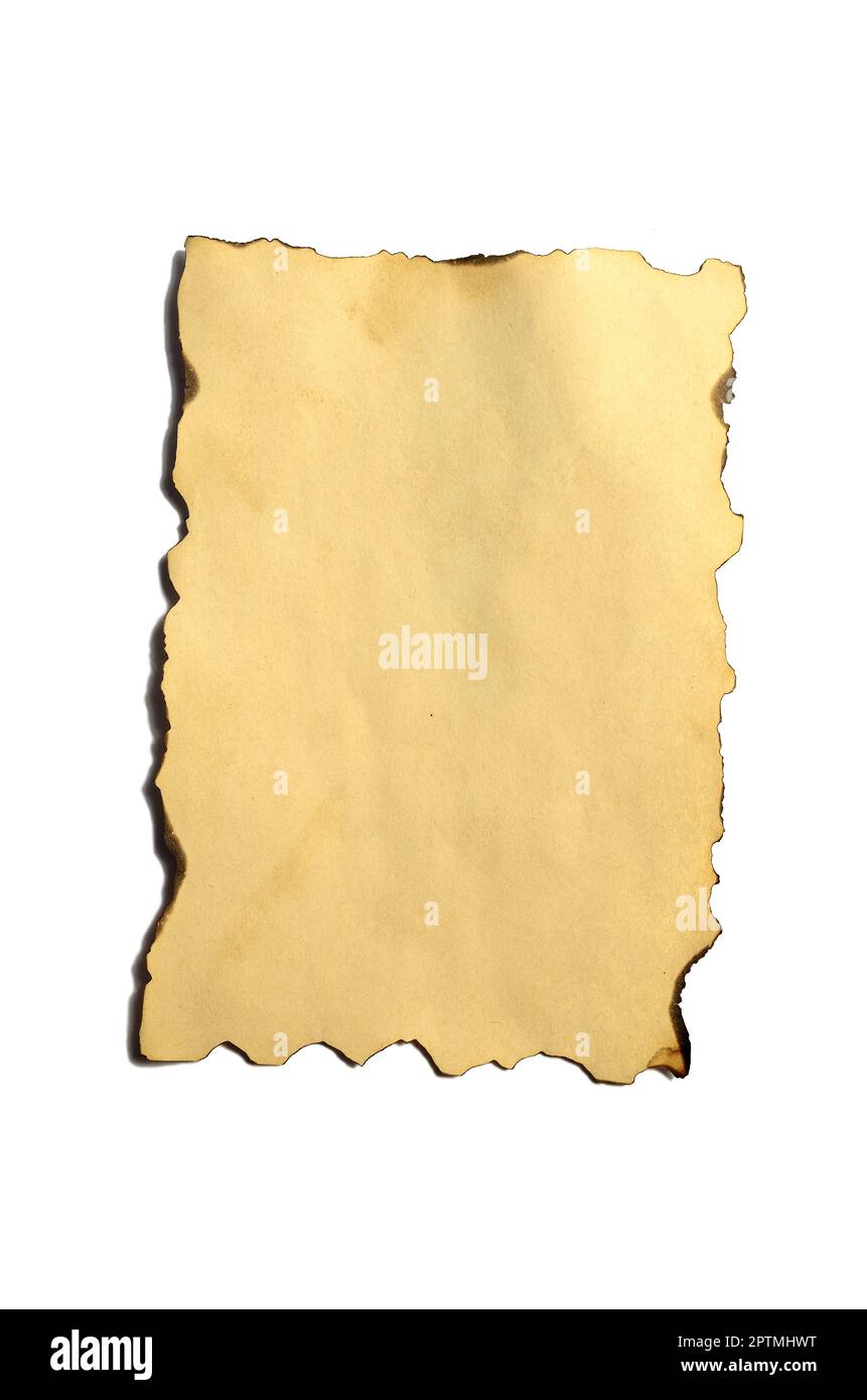 Old blank piece of antique vintage crumbling paper manuscript or ...