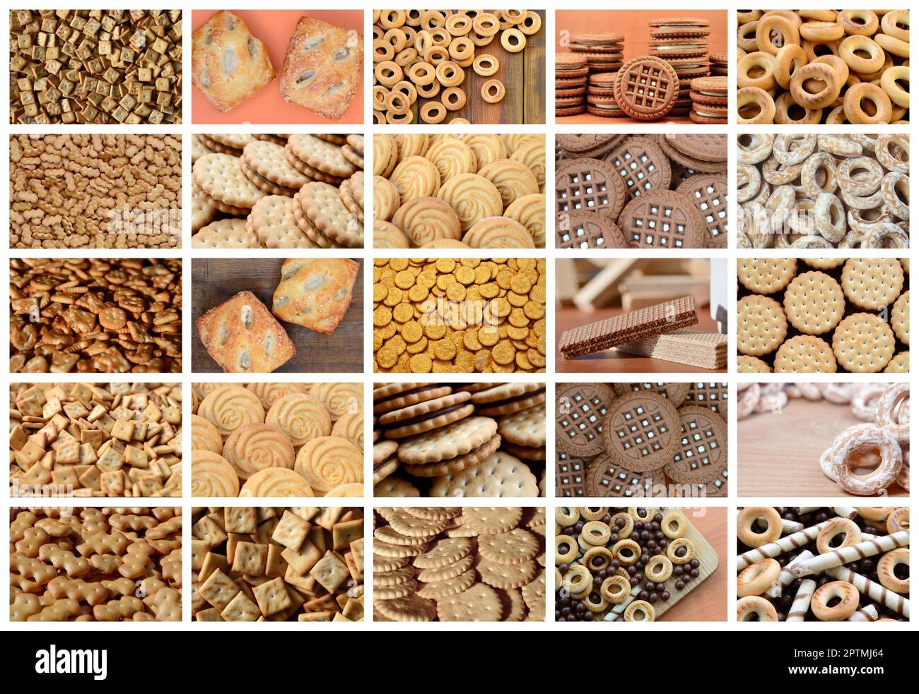 A collage of many pictures with various sweets close-up. A set of ...