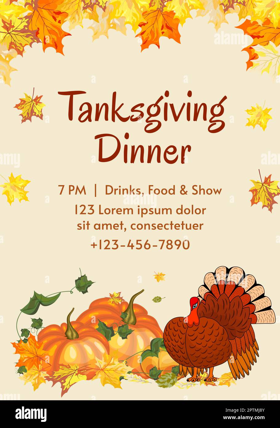 Thanksgiving Dinner Poster Stock Vector Image & Art - Alamy