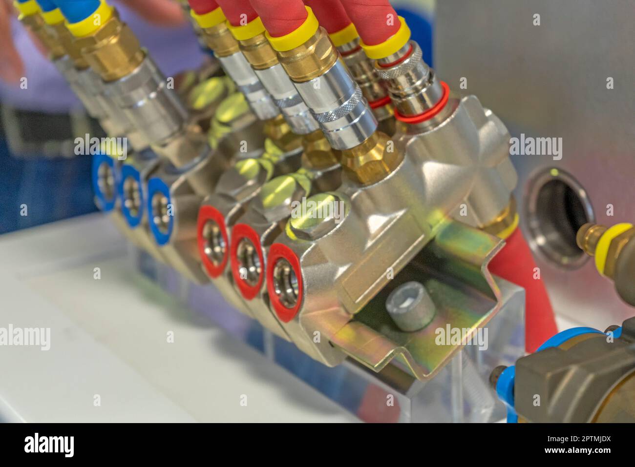 Mold water system tube pipe red and blue Stock Photo - Alamy