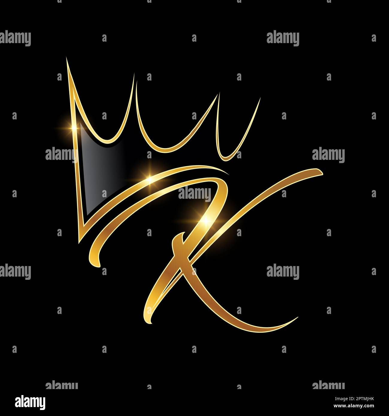 Gold Monogram Crown Logo Initial Letter K Stock Vector Image & Art - Alamy