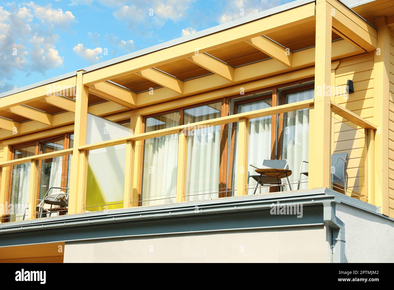 View of house with balconies. Modern exterior Stock Photo - Alamy