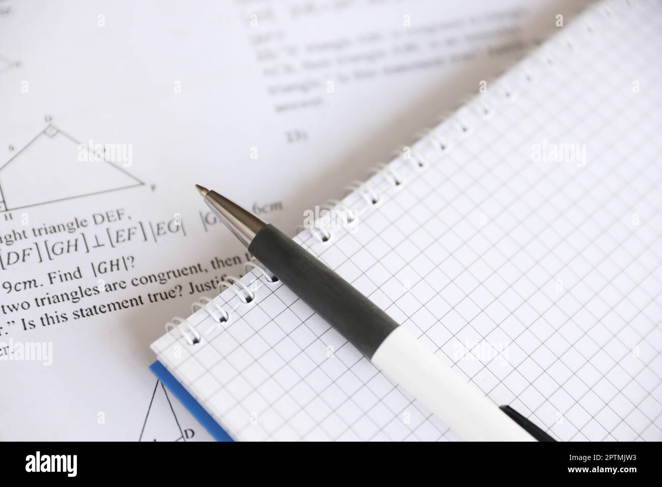 Handwriting of geometrical tasks on examination, practice, quiz or test ...