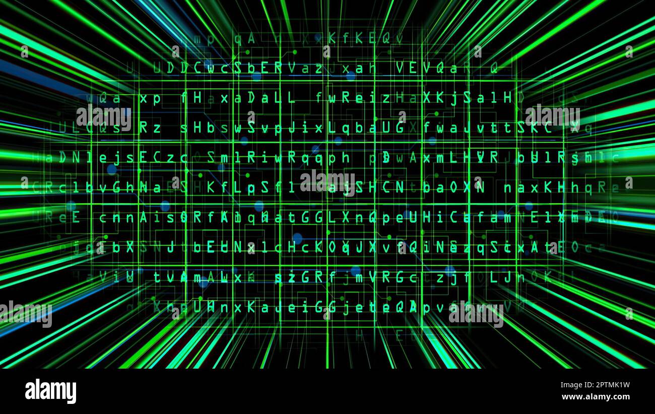 Code data with light rays concept Stock Photo - Alamy