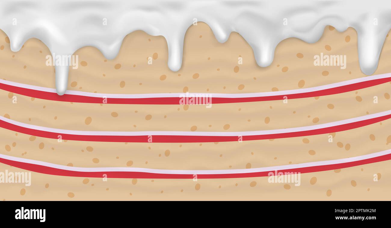Panoramic background layer cake, food texture - Vector illustration ...
