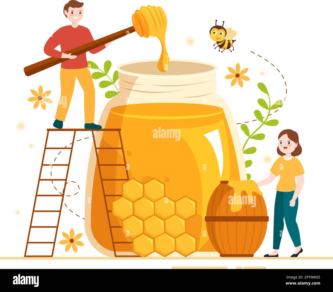 Honey Shop with a Natural Useful Product Jar, Bee or Honeycombs to be ...