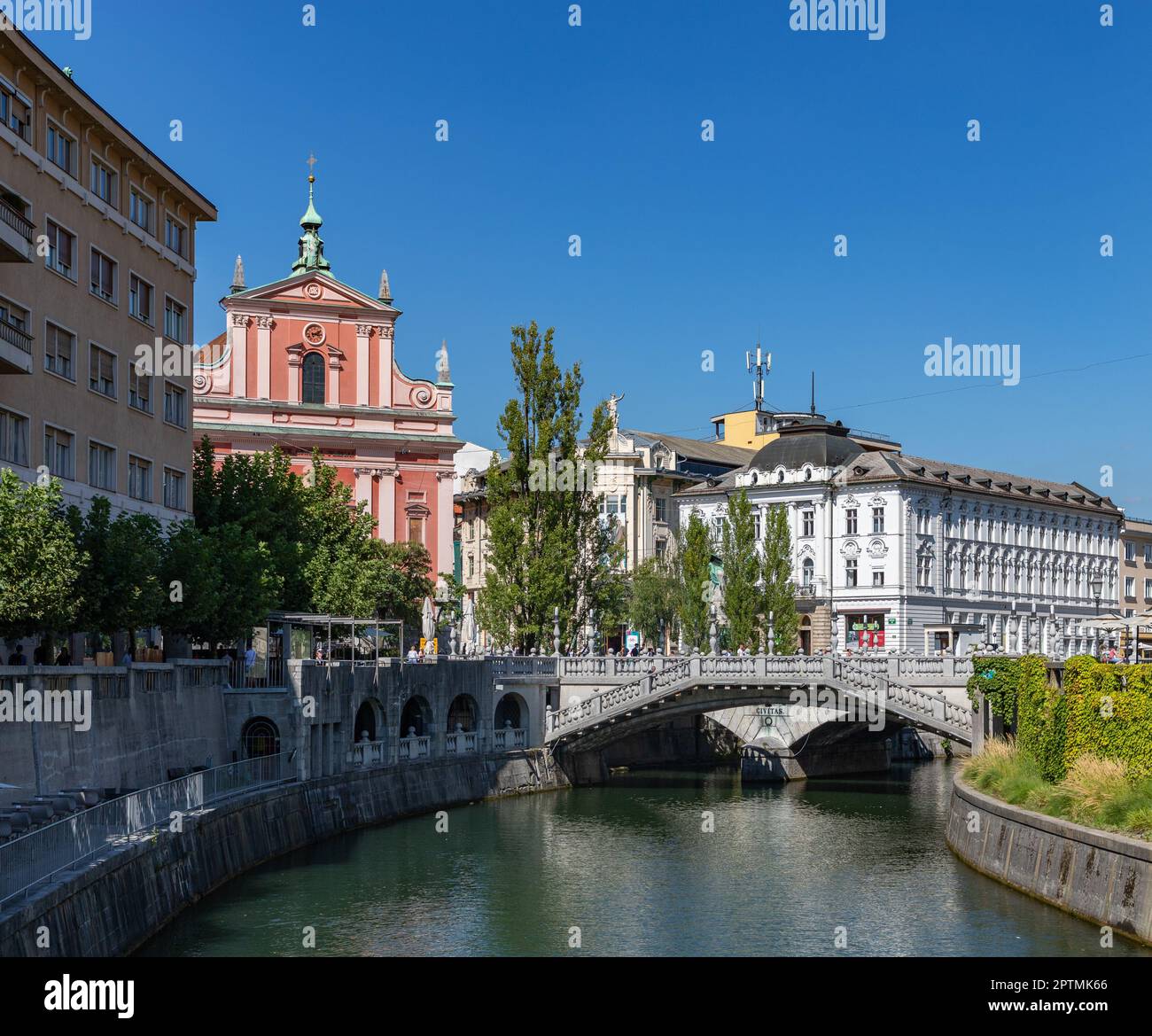 A picture of Ljubljana and the margins of the Ljubljanica river ...