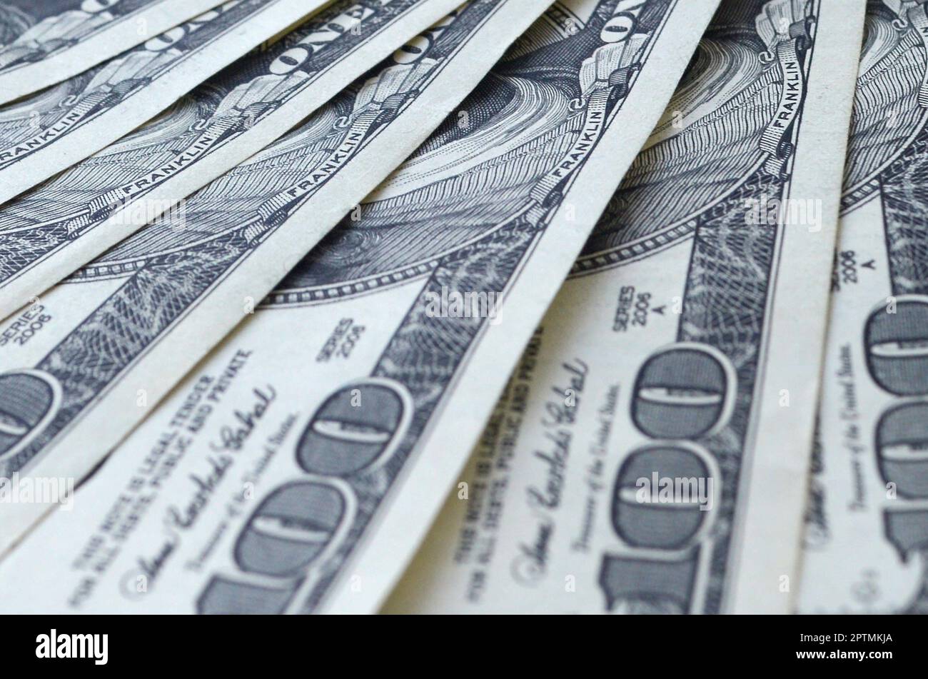 Background of 100 dollar bills. Abstract textured backdrop with many ...